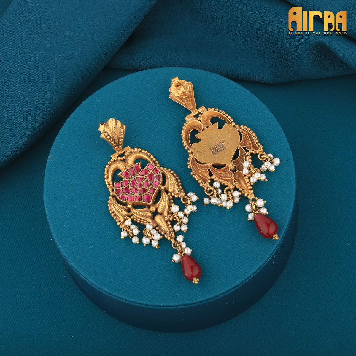 Oorvi Silver Stud and Earring – Airaa Jewelry